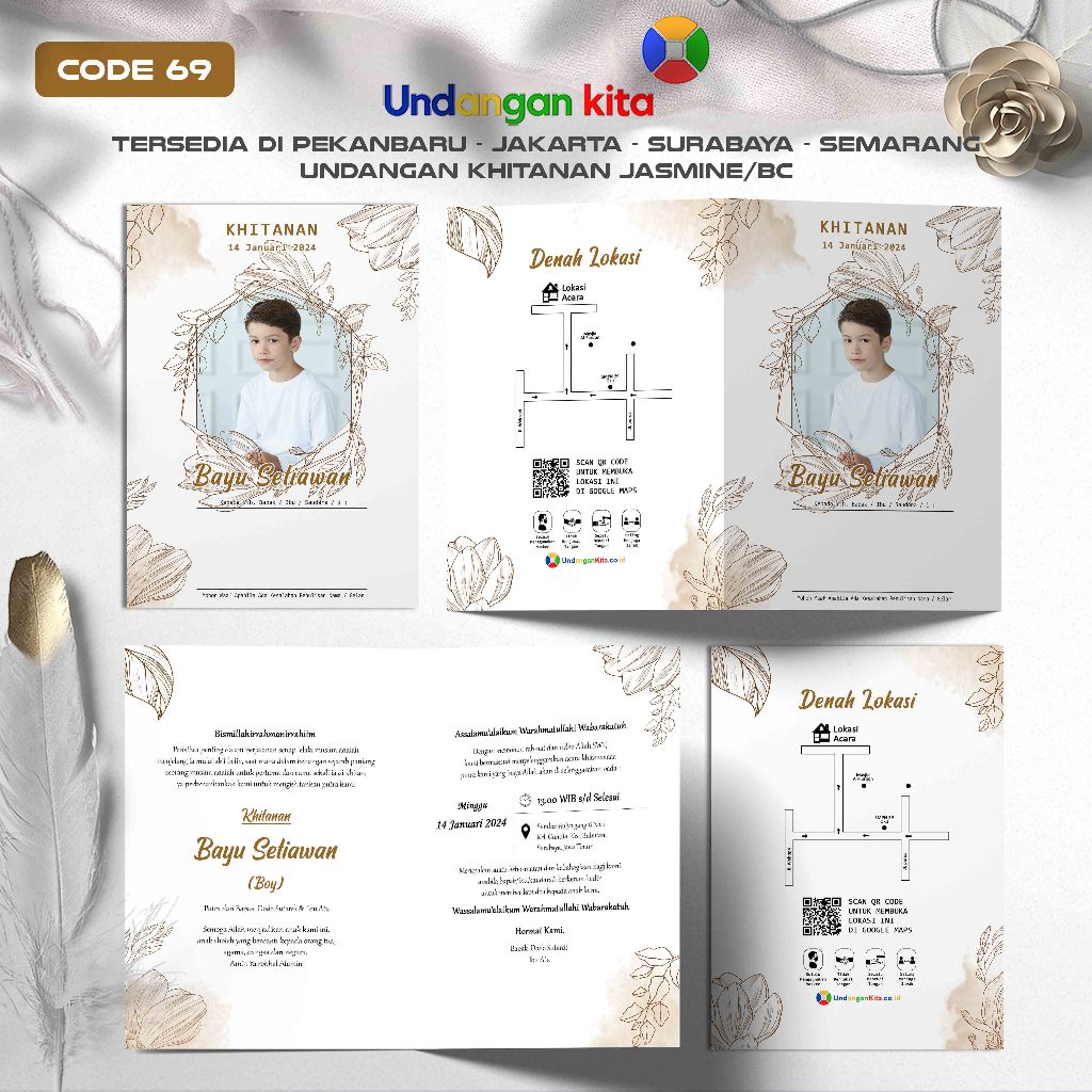 Jual Undangan Khitanan Softcover Jasmine / BC Undangan Kita Jakarta ...