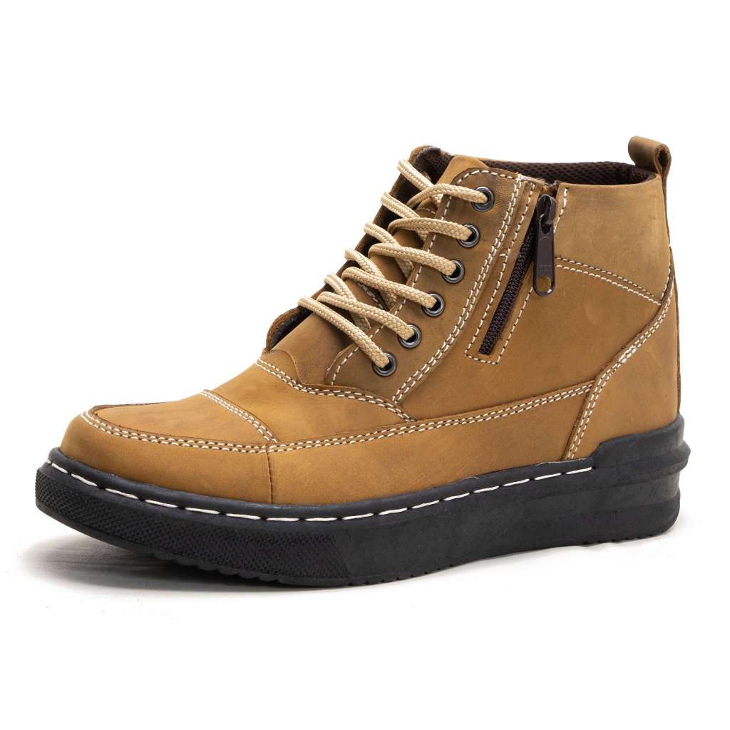 Jual Sepatu Pria Boots High Bahan Kulit Asli Pull Up Boot Model Tali ...