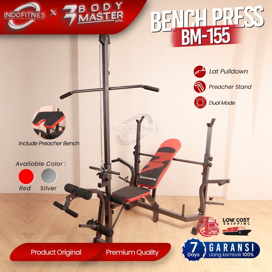 Jual BODYMASTER Bench Press BM-155 Home Gym Preacher Curl Leg Lat Pull ...