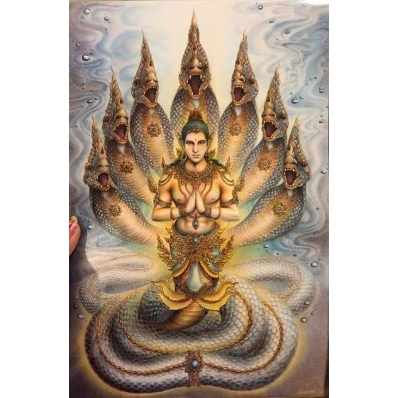 Jual hiasan dinding lukisan cetak raja pangeran ular plus figura ukuran ...