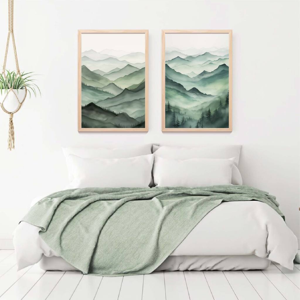 Jual Poster Dinding Lukisan Abstract Mountain Landscape Pegunungan ...