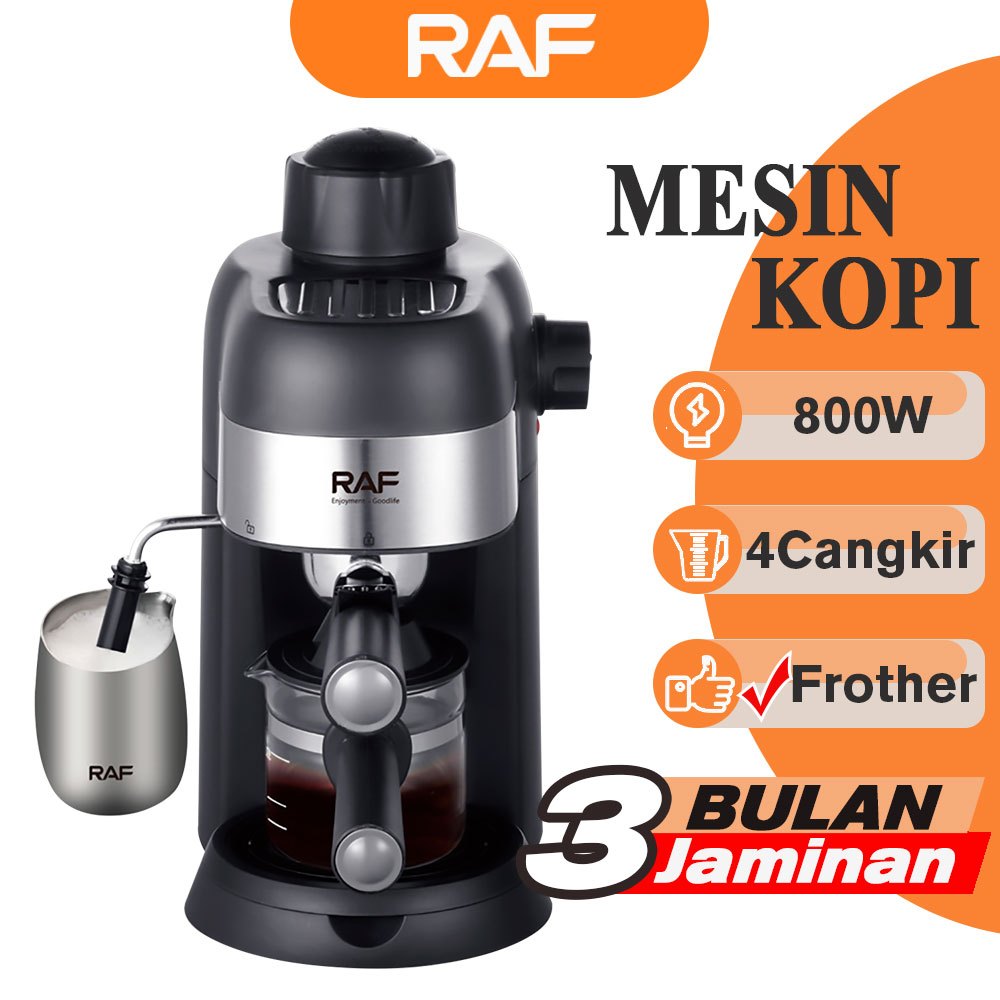 Jual RAF 800W Mesin Kopi Espresso Coffee Maker Coffee Machine With Milk Frother | Shopee Indonesia