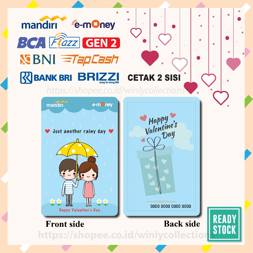 Jual KARTU EMONEY ETOLL HAPPY VALENTINE'S DAY MANDIRI FLAZZ BCA BNI ...
