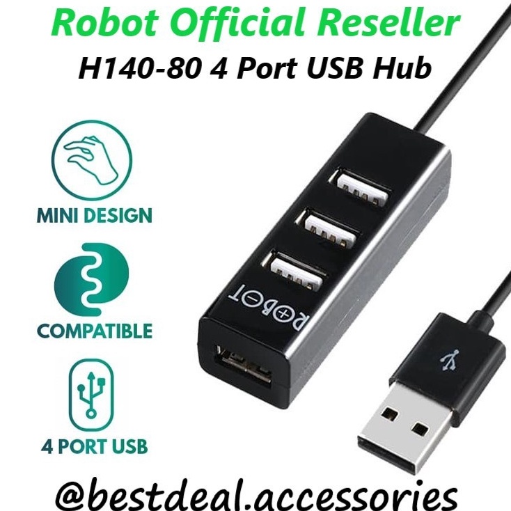 Jual Robot 4 Port USB HUB H148 Panjang Kabel 8cm Original KODE N2B4 ...