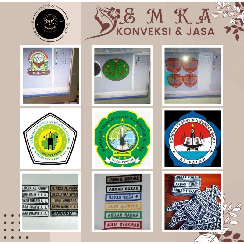 Jual BORDIR CUSTOM TULISAN LOGO, Bordir Tempel, Bordir Nama Seragam ...