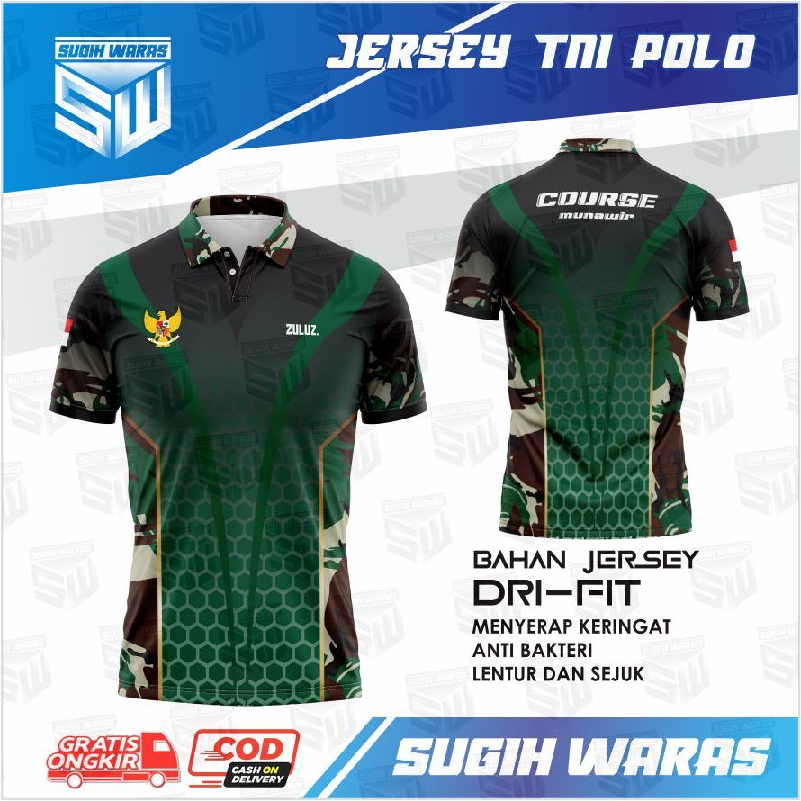 Jual JERSEY WANGKI TNI AD / KAOS KERAH TENTARA NASIONAL INDONESIA / DRI FIT LENGAN PENDEK ...