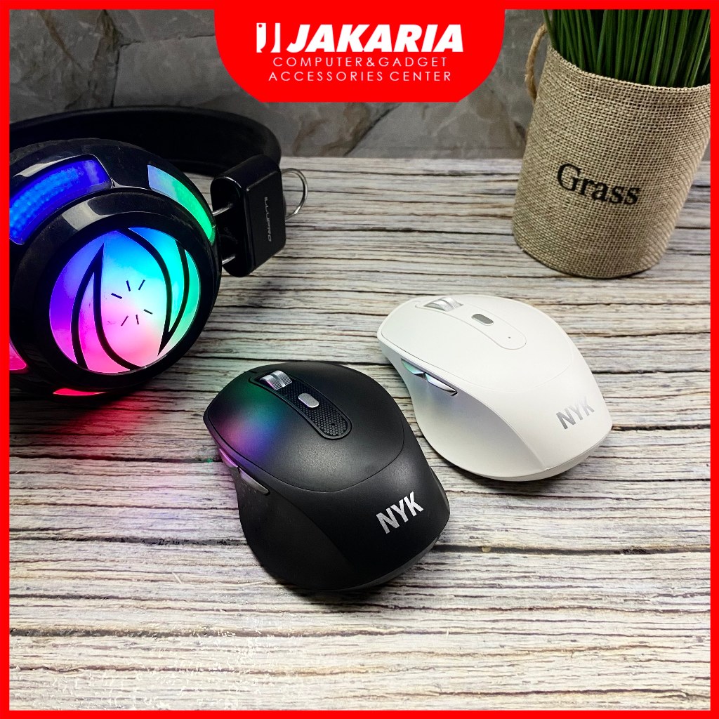 Jual Mouse Wireless Rechargable Dual Mode NYK Bluetooth Mouse Silent ...