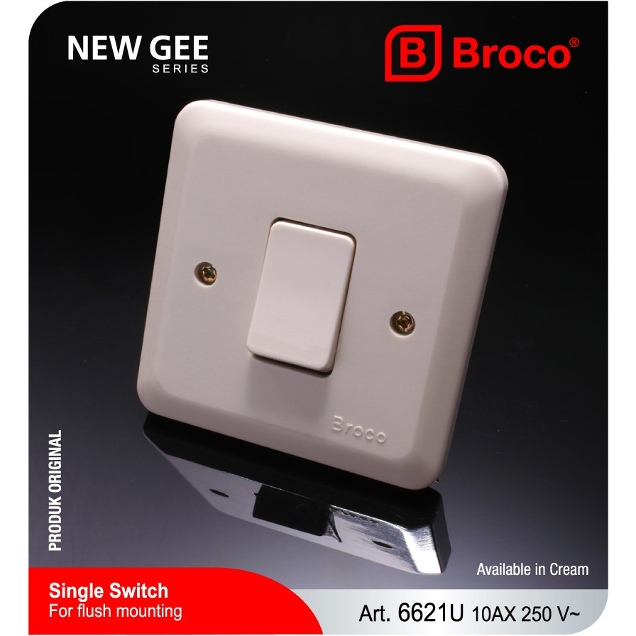 Jual Broco Saklar Single Saklar Broco Engkel Single switch IB inbow Tanam Tembok | Shopee Indonesia