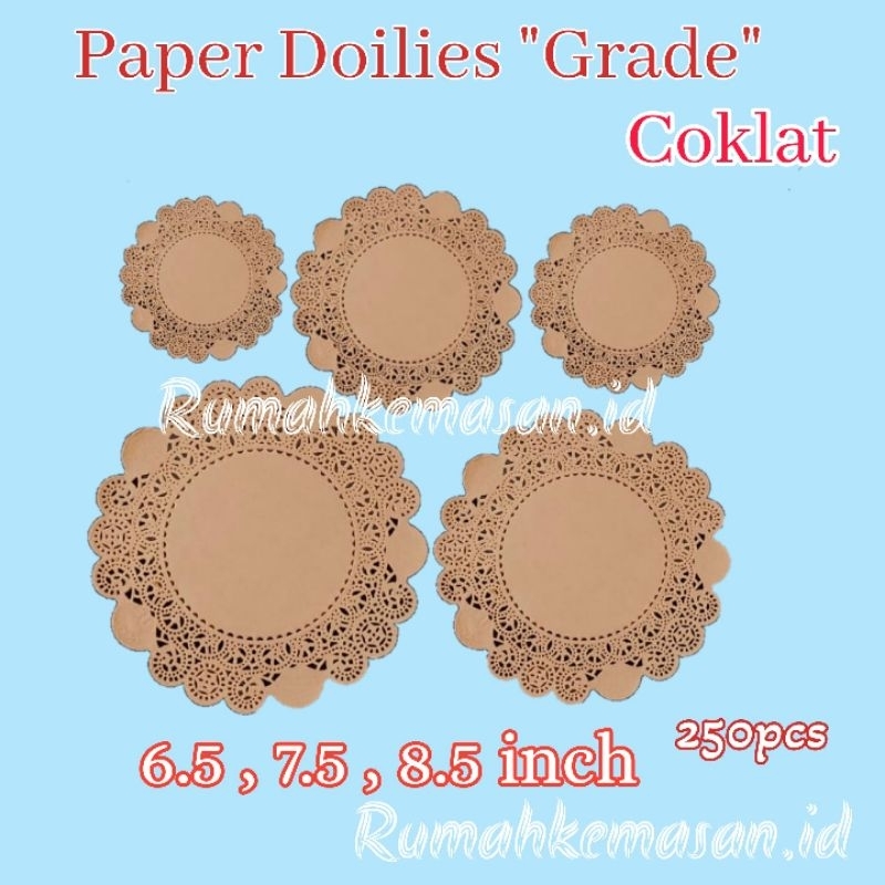 Jual [250pcs] Paper doilies coklat / alas kertas tatakan coklat 6,5 , 7 ...