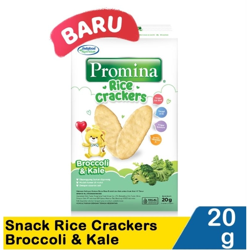 Jual Promina snack rice crackers broccoli and kale cemilan bayi mpasi ...