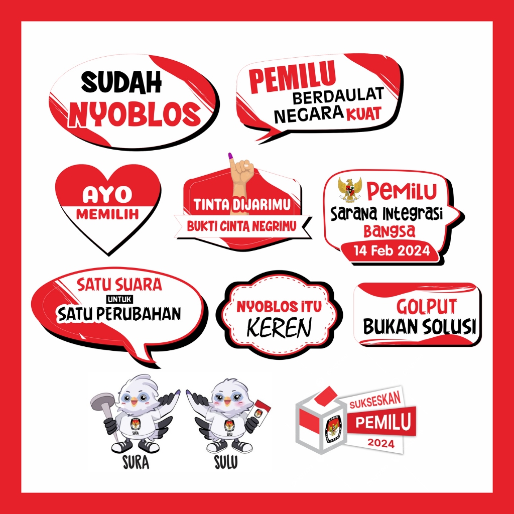 Jual CUSTOM Props Photobooth Pemilu 2024 Properti akesoris photo kpps ...