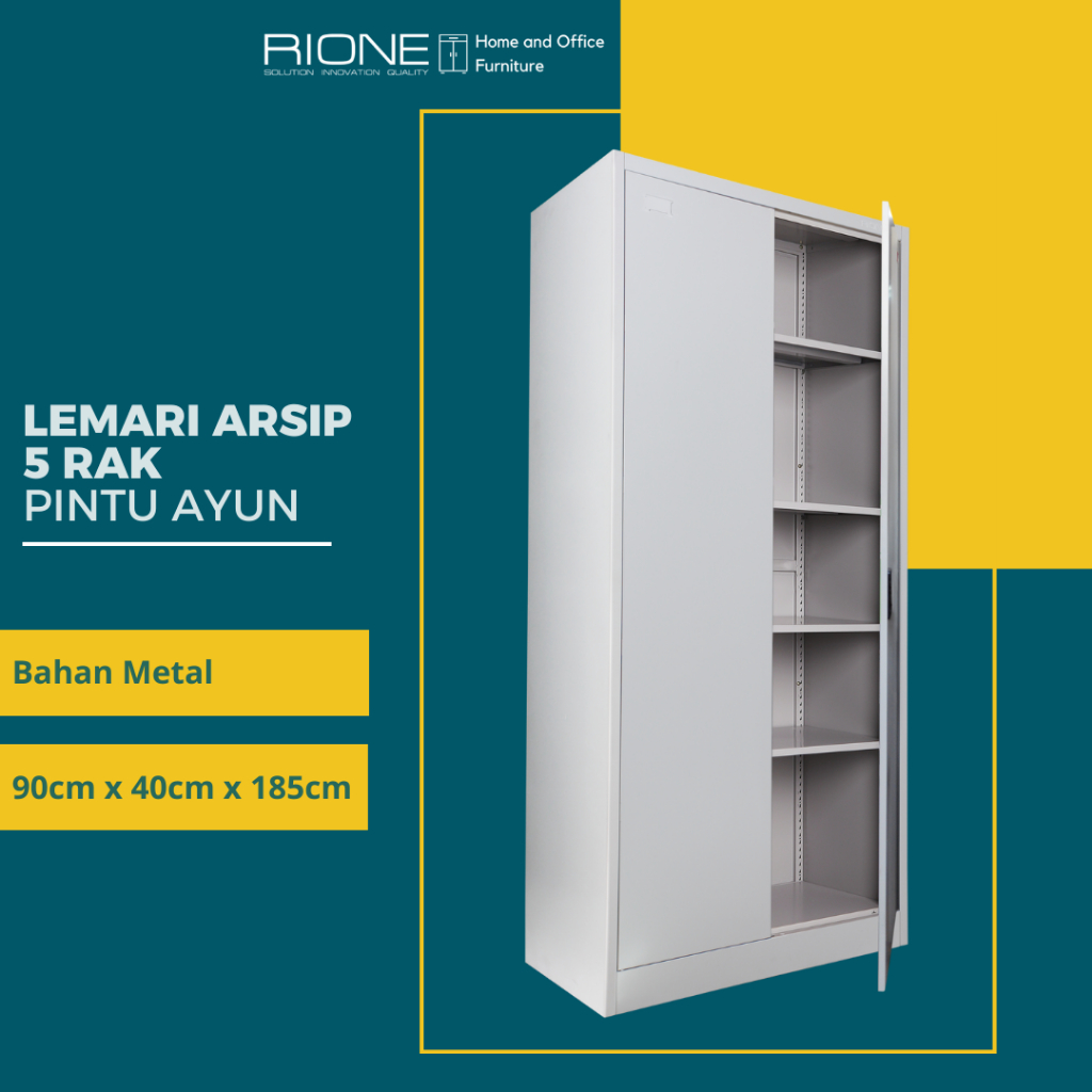 Jual RIONE Lemari Arsip Besi 5 Rak Pintu Ayun | Shopee Indonesia