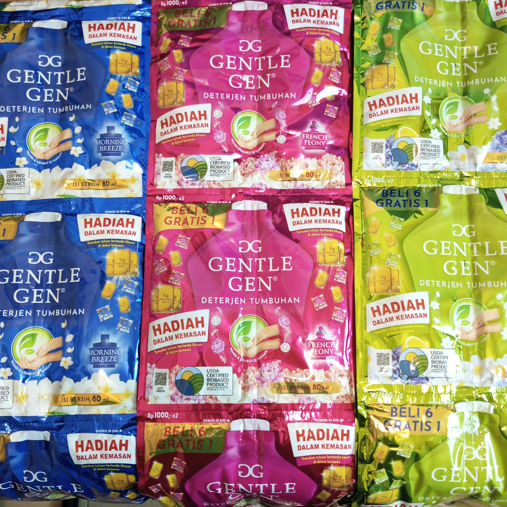 Jual (1 Renceng 14 Sachet) Gentle Gen Deterjen Tumbuhan Detergent Cair ...
