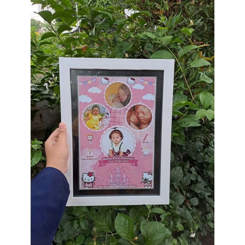 Jual Biodata Bayi Frame Minimalis / Data kelahiran anak / Bisa Request ...
