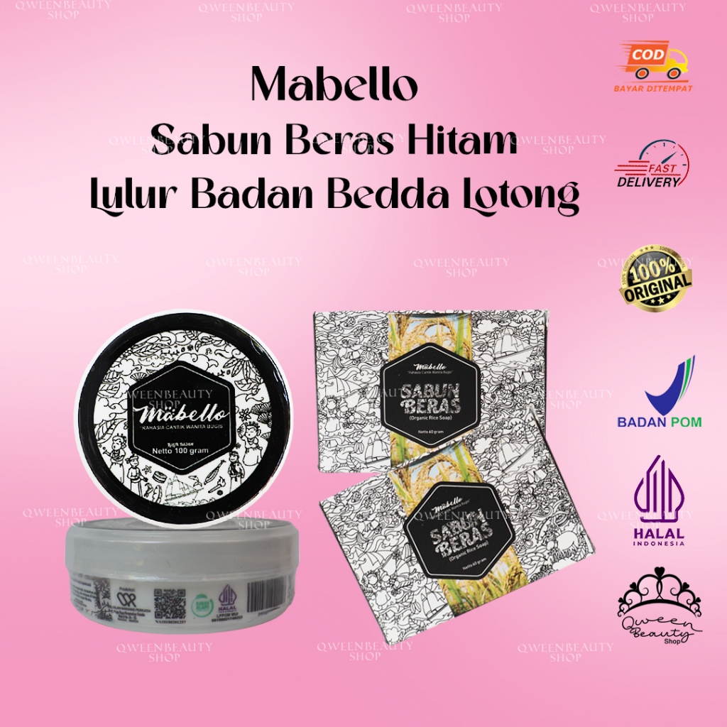 Jual MABELLO SABUN BERAS HITAM | MABELLO LULUR BEDDA LOTONG 100gr ...