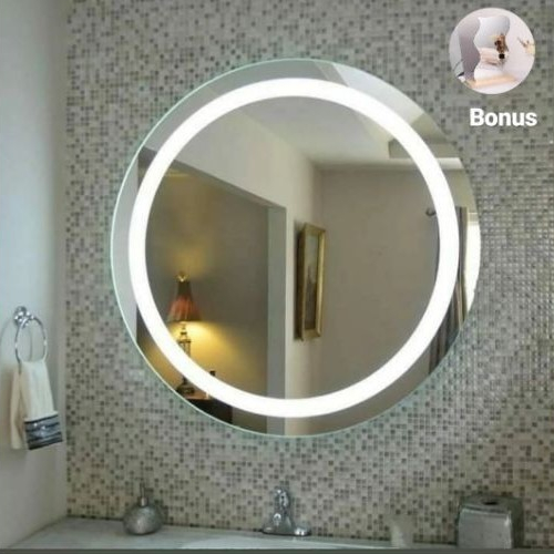 Jual Cermin aesthetic LED Bulat Kaca Dinding wastafel kamar mandi ...