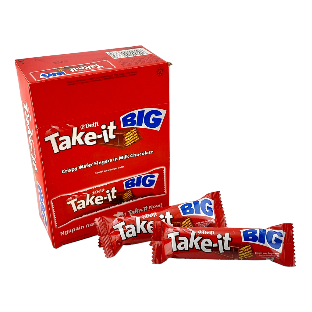 Jual Delfi Take it BIG BAR Milk Chocolate Wafer BOX - Netto 20 bks x 33 ...