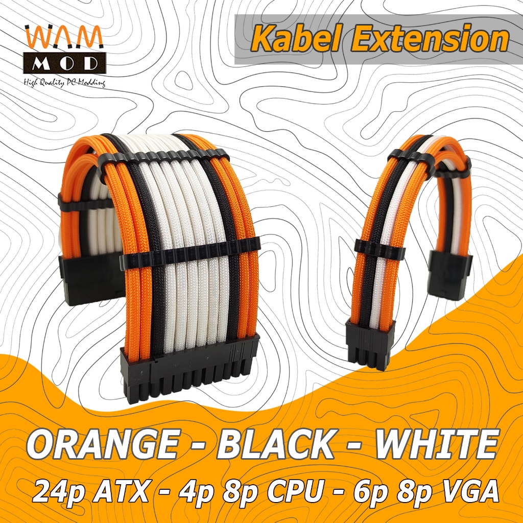 Jual Orange Snow | Paket Kabel Extension 24p ATX 8p CPU EPS 8p 6p PCIE ...