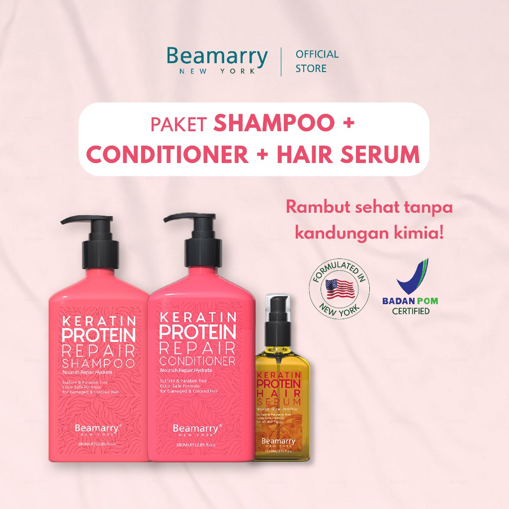 Jual Beamarry Hair Care | Paket Shampoo + Conditioner 380ml + Serum ...
