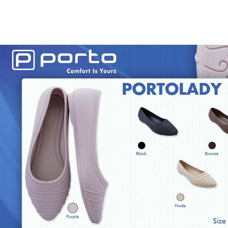 Jual Sepatu Flat Shoes Wanita Simple Motif Garis Polos Porto NEO 36-40 ...
