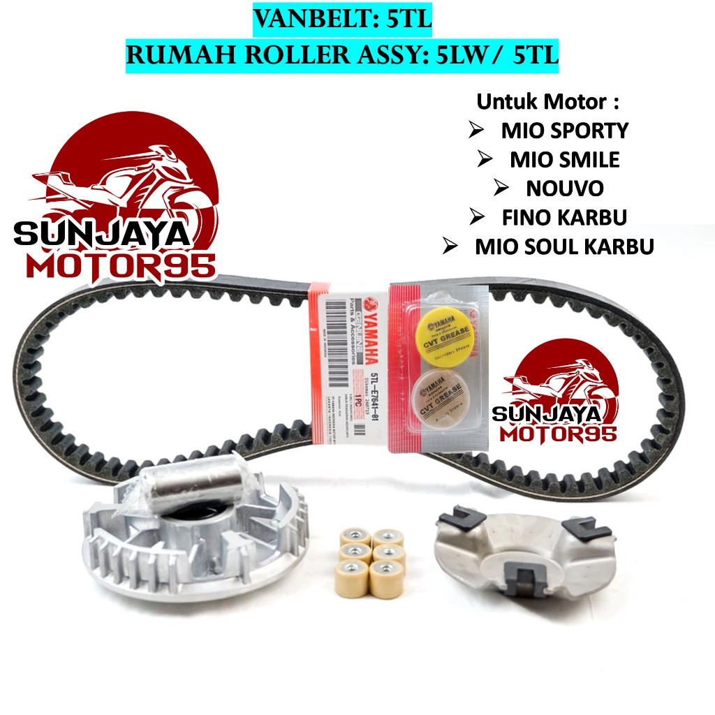 Jual Paket CVT Vanbelt + Rumah Roller Assy Mio Smile / Sporty - Fino Karbu - Mio Soul Karbu ...