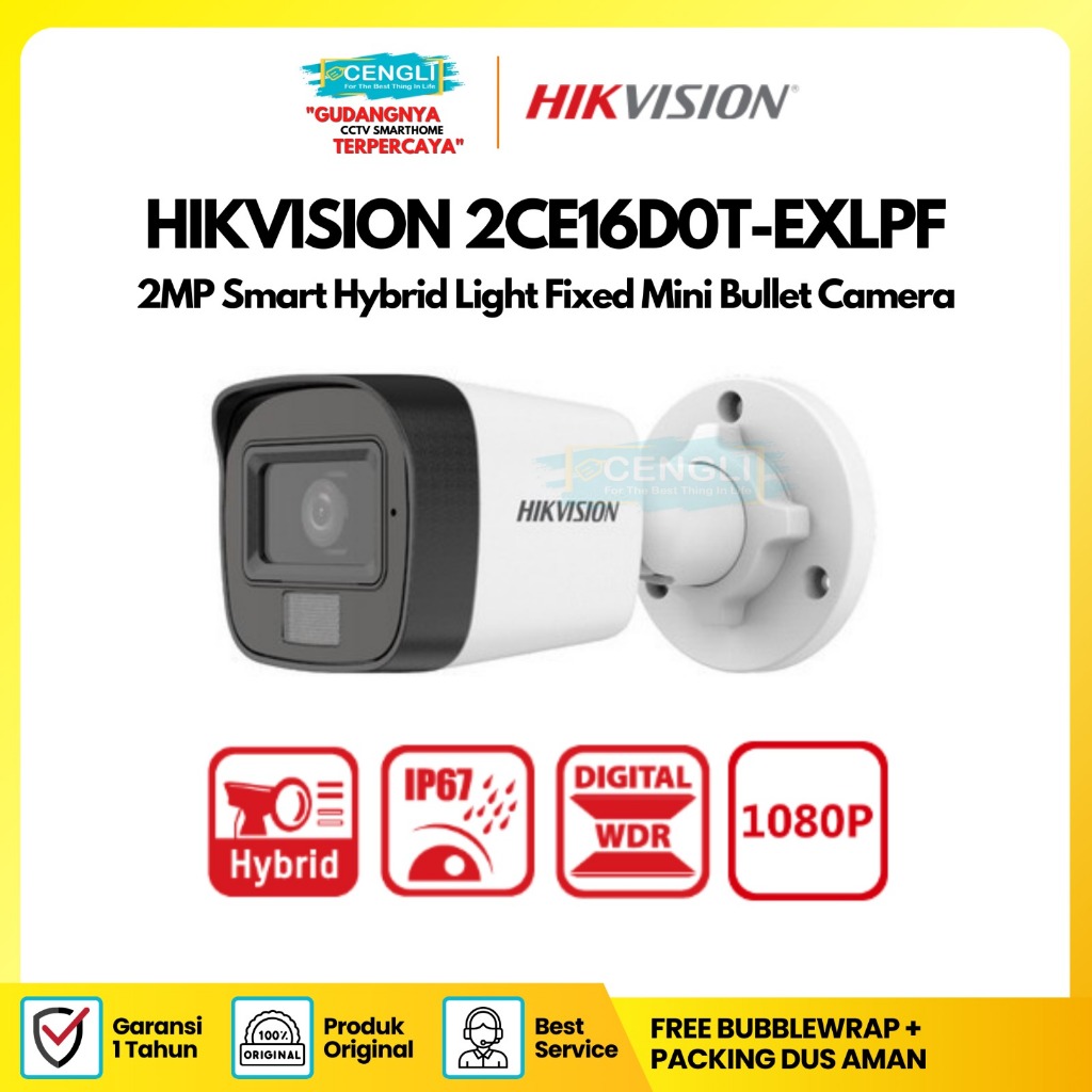 Jual CCTV Hikvision DS-2CE16D0T-EXLPF Turbo 2MP Dual Light Outdoor IP67 | Shopee Indonesia