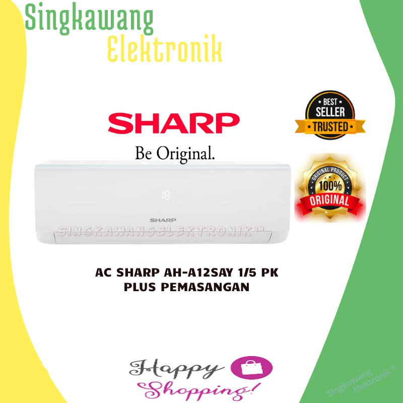 Jual AC SHARP AH-A12SAY 1/5 PK PLUS PEMASANGAN | Shopee Indonesia