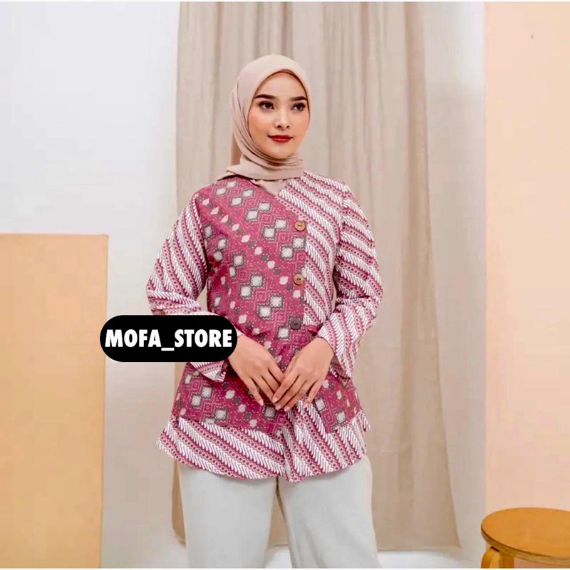 Jual BAJU BATIK WANITA MODERN MONALISA GENES M,L,XL asli PEKALONGAN ...