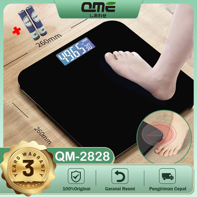 Jual QME Timbangan Badan Digital 180 KG Anti Pecah Layar LCD 26X26cm ...