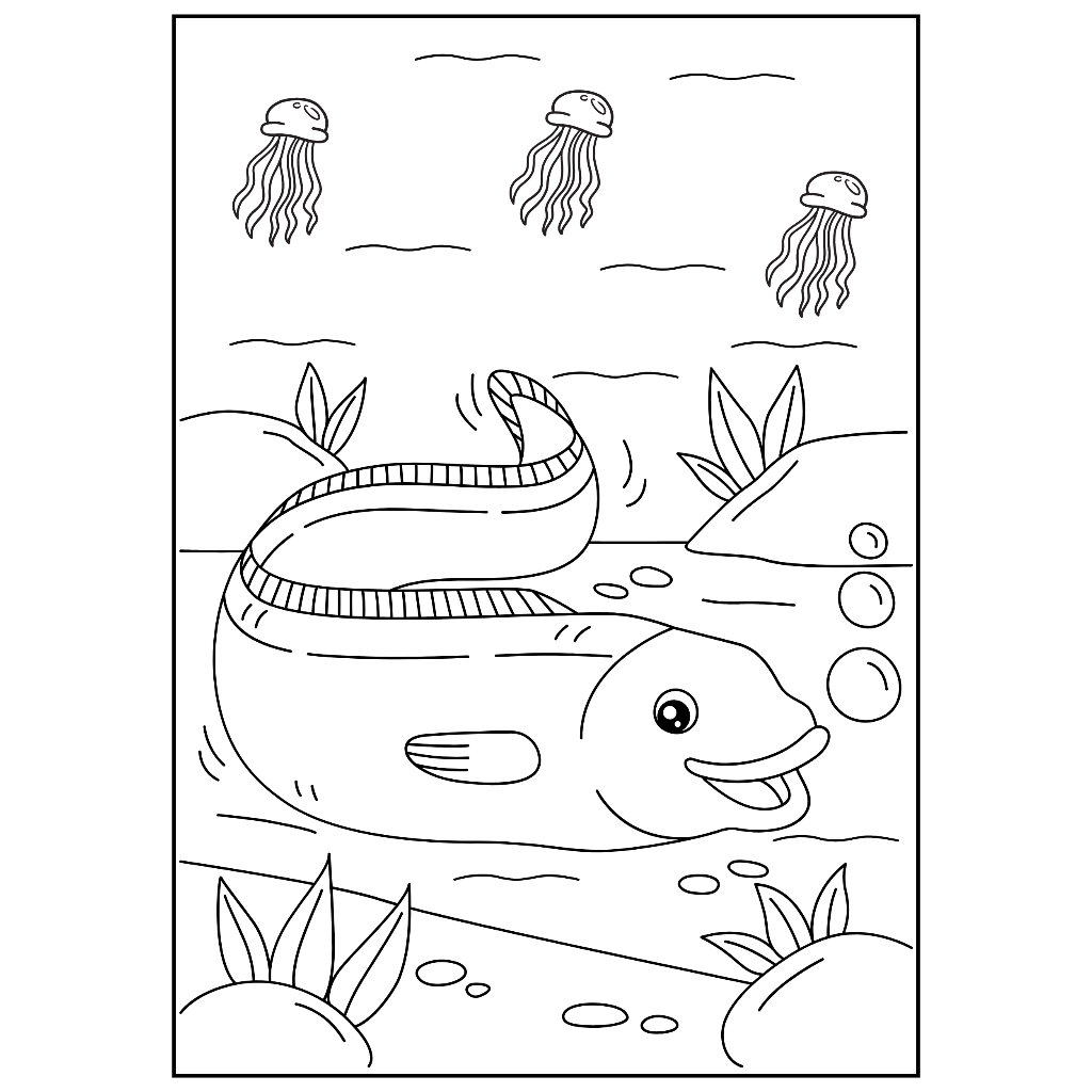 Jual LEMBAR SKETSA MEWARNAI TEMA IKAN HEWAN LAUT / MAINAN EDUKASI ...