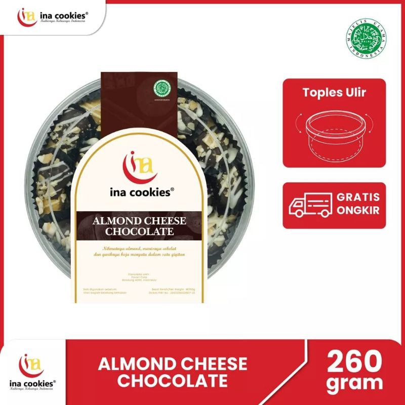 Jual Ina Cookies Toples Kue Kering Almond Cheese Coklat Reguler Kue ...