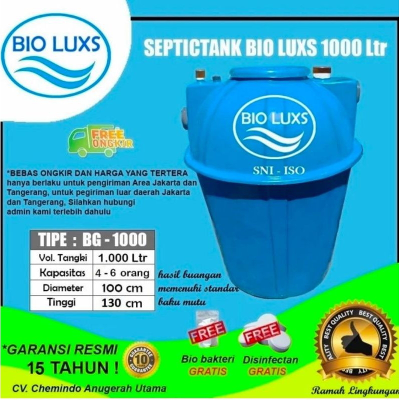 Jual septictank bio, biotech, biofil, bioluxs Bg 1000 liter harga ...