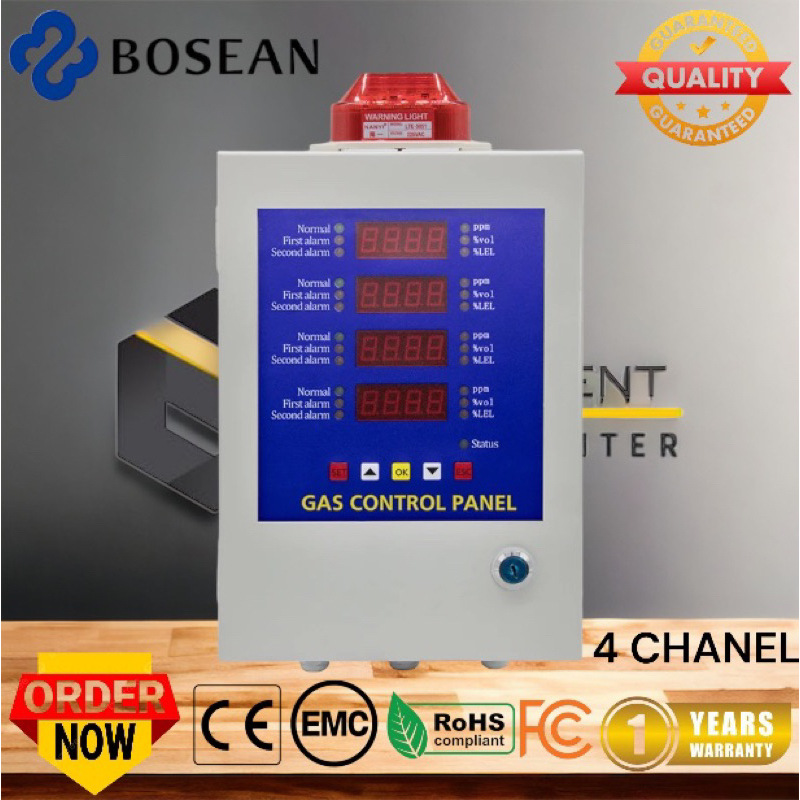 Jual Gas Detector Controller 4Channel Bosean BH-50 Control Panel BH50 ...