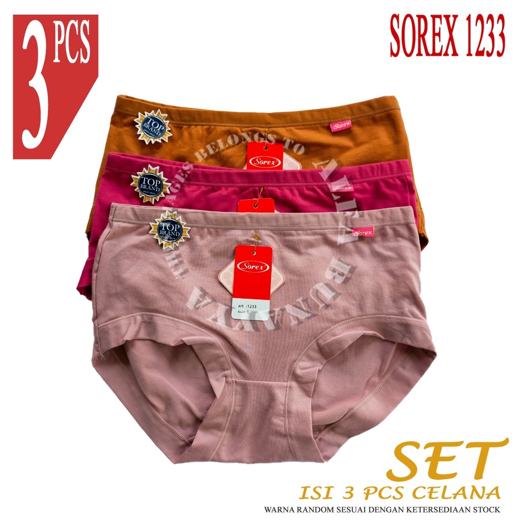 Jual 3 Pcs Celana Dalam Wanita Sorex 1239 Super Soft Underwear CD | Shopee Indonesia