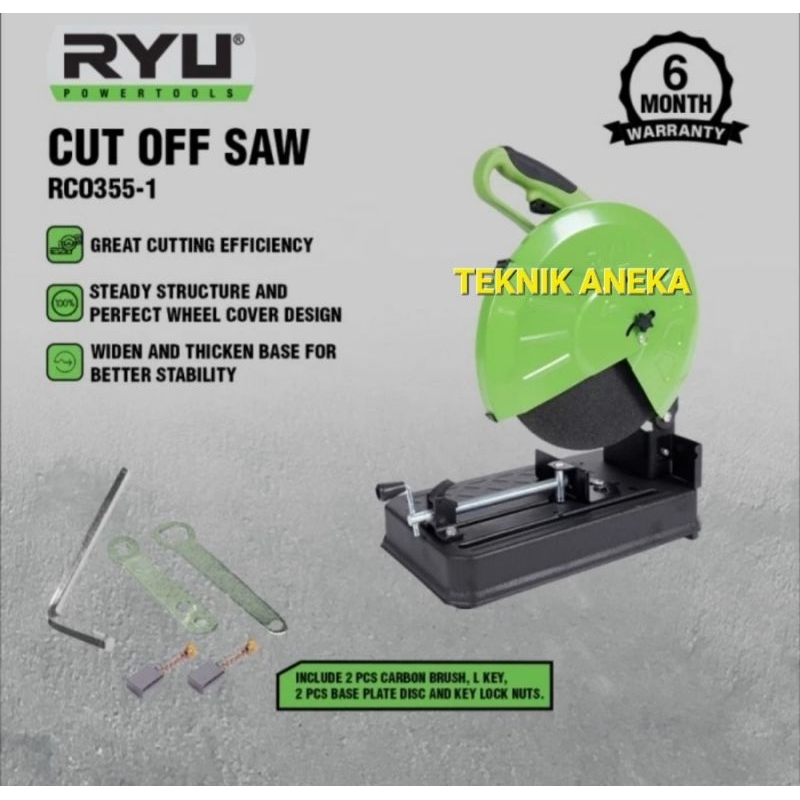 Jual RYU RCO 355-1 CUT OFF 14 INCH MESIN POTONG BESI RCO355-1 CUTTING ...