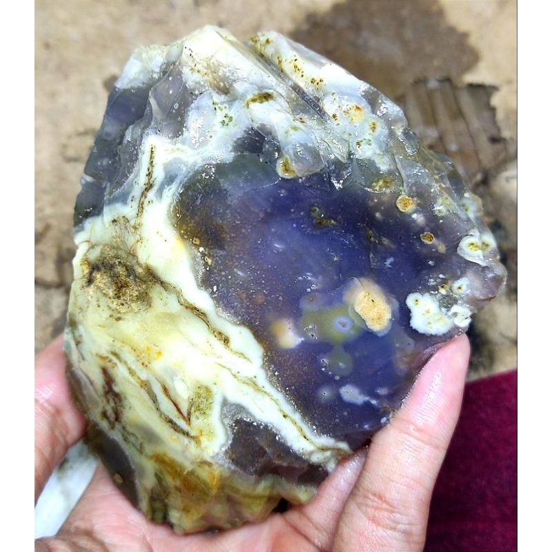 Jual 1 BALOK BATU AKIK PANCAWARNA GARUT KECUBUNG, FULL TEMBUS, BERAT ...