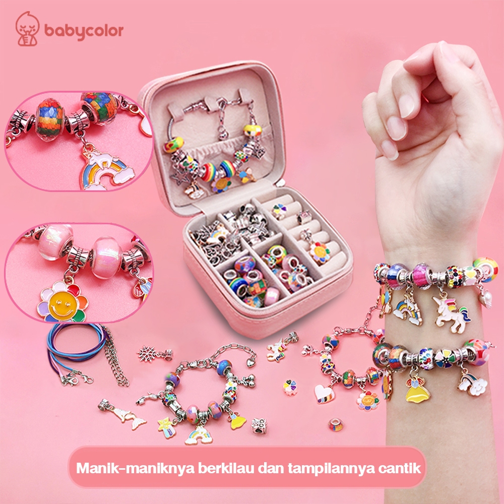 Jual BABYCOLOR 66PCS DIY Charm Gelang Alfamart Original 1Set Guka Set ...