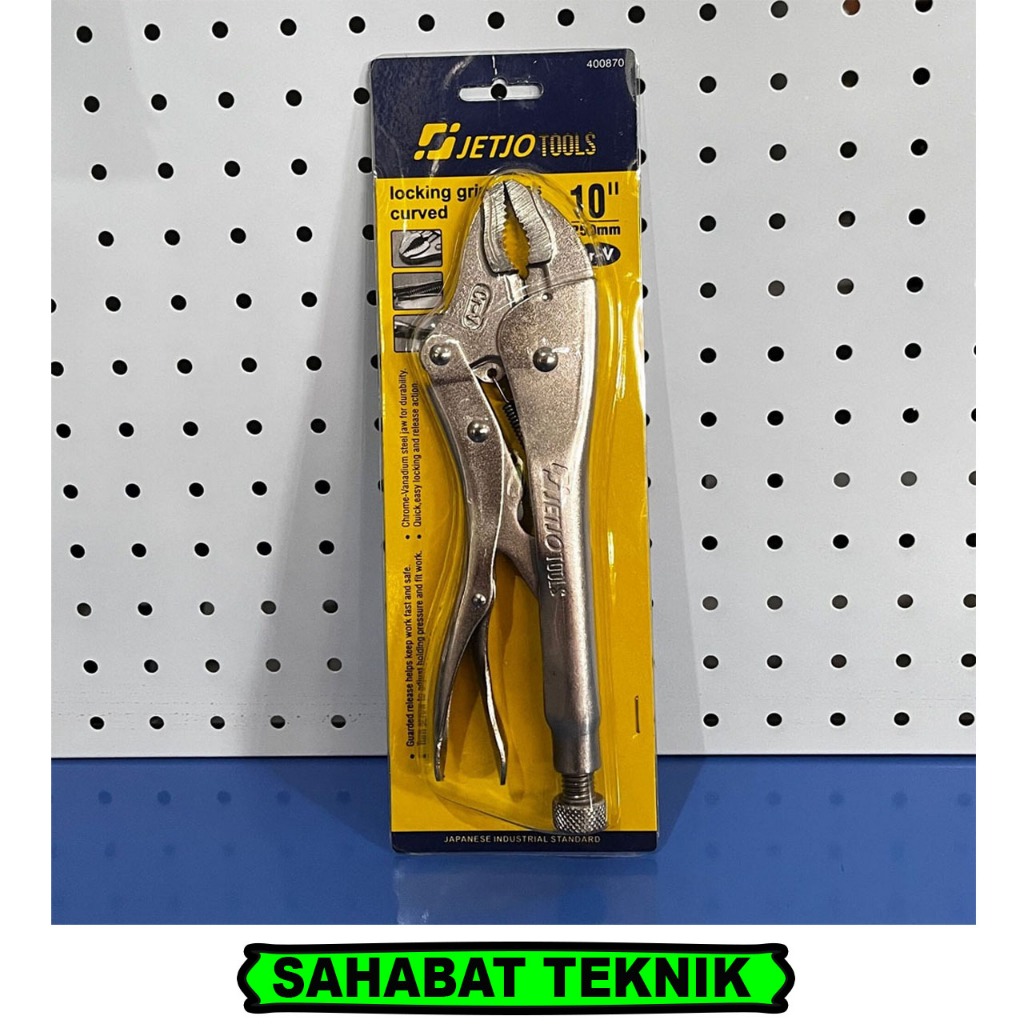 Jual JETJO TOOL LAKONI PRO LOCKING GRIP FLIERS CURVED 10" inch / TANG ...