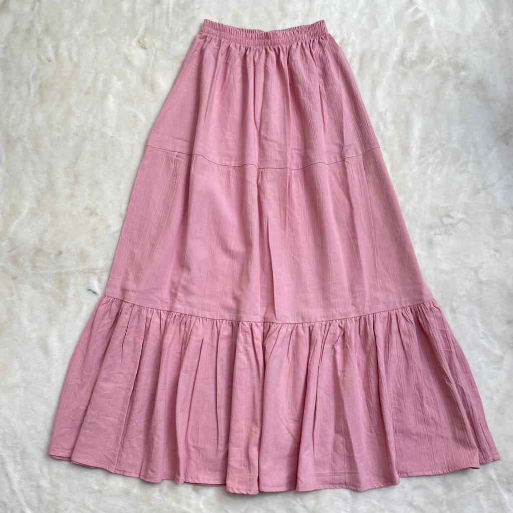 Jual aluna Ruffle Skirt - rok panjang wanita/rok korean style/bawahan ...
