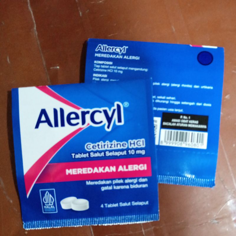 Jual Allercyl Strip Isi 4 Tablet / Meredakan Pilek Alergi;8999908960801 ...