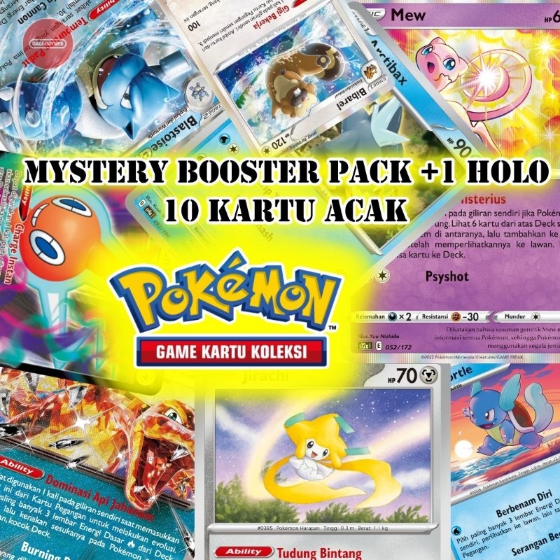 Jual Kartu Pokemon TCG Indonesia Booster Pack random hologram holo foil bulk 10 kartu | Shopee ...