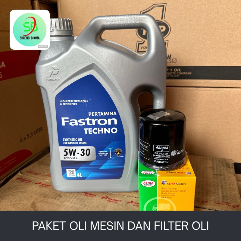 Jual Paket Ganti Oli Fastron Techno SAE 5w-30 4Liter dan Filter oli ...