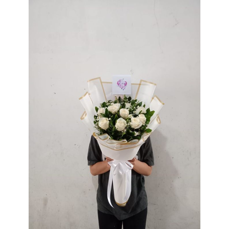 Jual Buket bunga mawar putih fresh dan asli | Shopee Indonesia