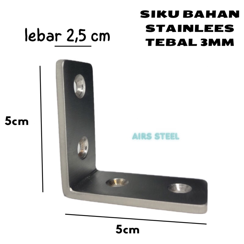 Jual Siku L ukuran 5x5 tebal 3 mm bahan stainlees kuat kokoh tahan lama ...