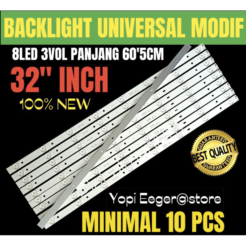 Jual BACKLIGHT TV LCD LED 32 INCH UNIVERSAL MODIFIKASI 8 KANCING 3VOL MINIMAL PEMBELIAN 10 PCS ...