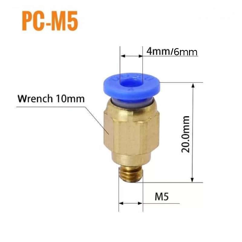 Jual MPC Fitting Pneumatic PC drat M5 M6 M8 selang 4mm 6mm 8mm | Shopee ...