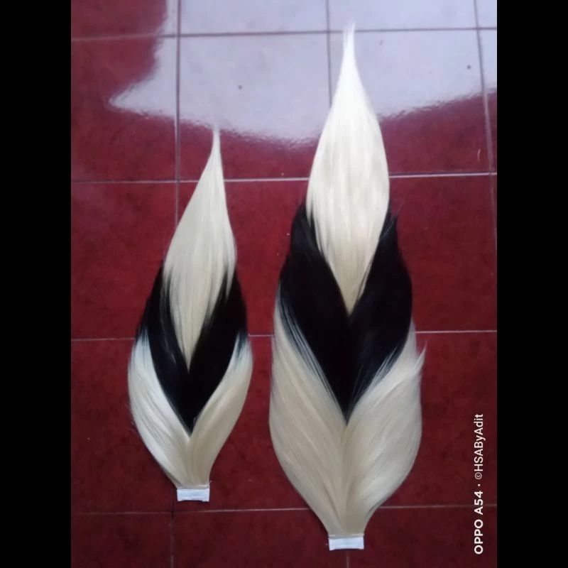 Jual Rambut jaran putih tengah hitam sepasang | Shopee Indonesia