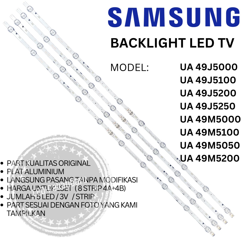 Jual BACKLIGHT LED TV SAMSUNG 49 INCH UA 49J5000 49J5100 49J5200 49J5250 3V | Shopee Indonesia