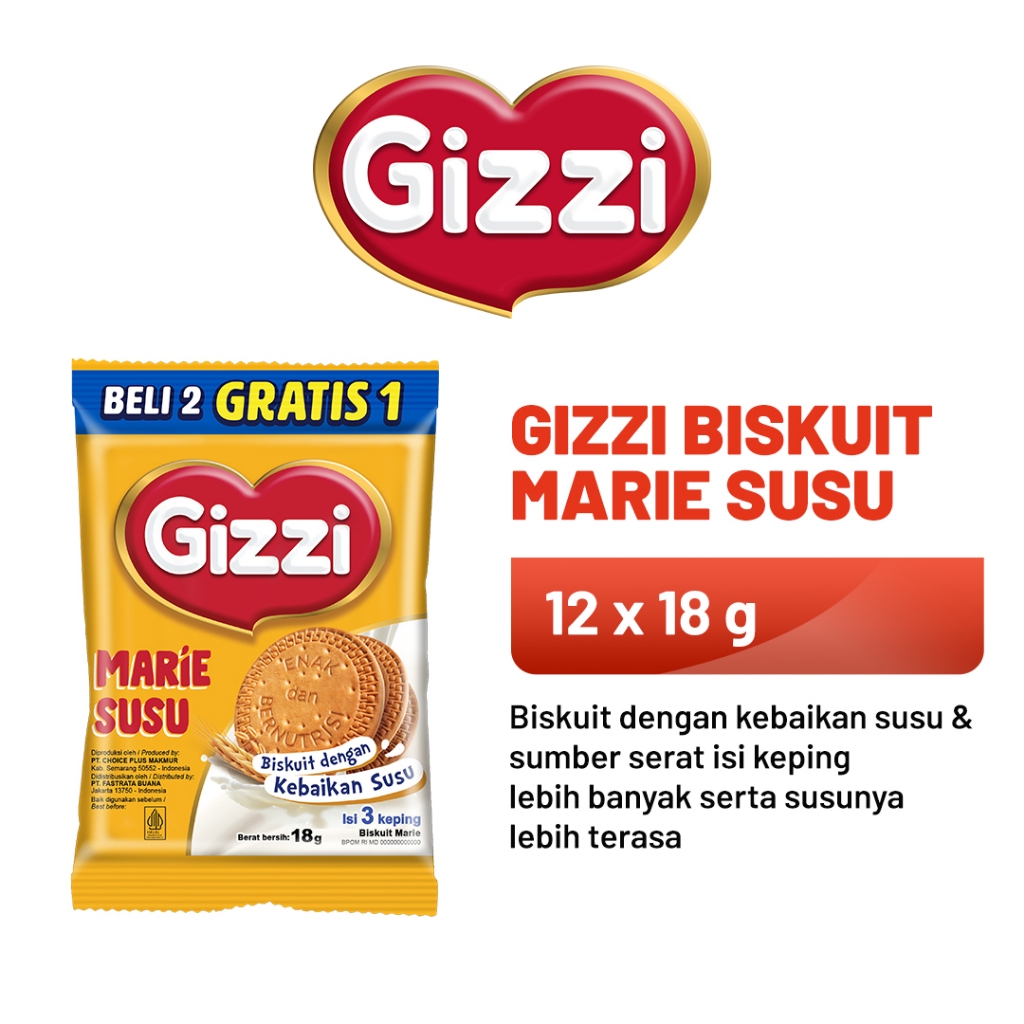 Jual GIZZI Marie susu 1 Renteng (12 x 18gr) | Shopee Indonesia