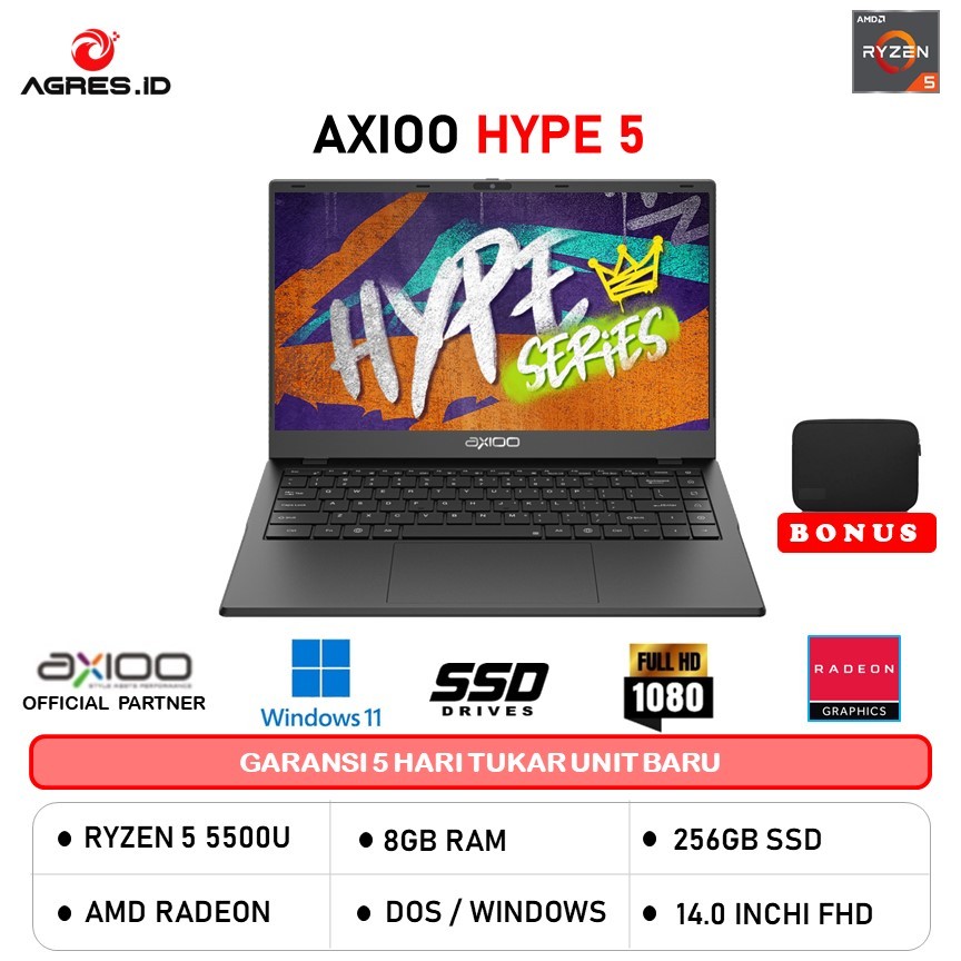 Jual AXIOO HYPE 5 RYZEN 5 5500 8GB 256GB W11PRO 14.0FHD BLU | Shopee Indonesia